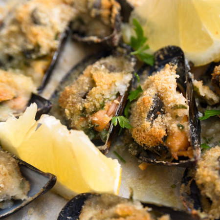 Italian baked mussels - Scottish Shellfish
